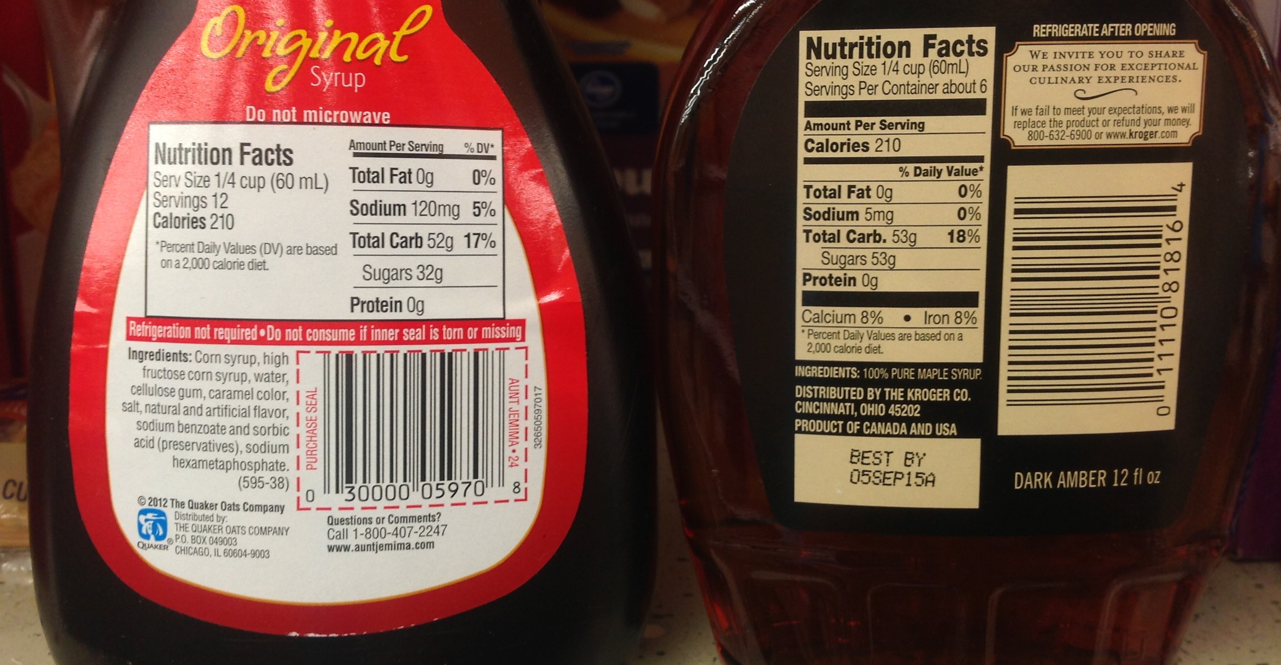 Syrup ingredients - Eat REAL America